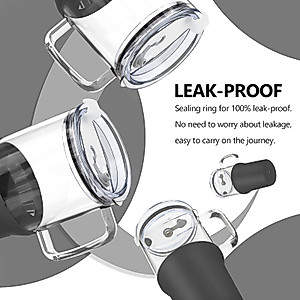 Sursip 32 oz Glass Tumbler with Handle, Glass Water Bottles with Lid and Straw, Reusable Iced Coffee Cup with Silicone Sleeve - Fit in Car Holder, BPA Free, Leak Proof, Dishwasher Safe (Fresh Blue)