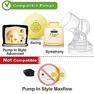 Nenesupply Pump Parts 21mm Flanges Compatible with Medela Breastpump Flange Valve Membrane Connector Compatible with Personalfit Connector Not Original Medela Pump Parts. Pump in Style Symphony