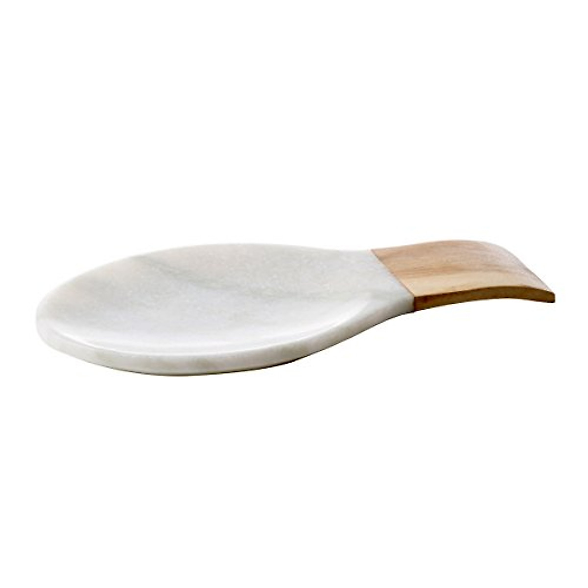 Thirstystone White Marble and Acacia Wood Large Spoon Rest 10" x 8"