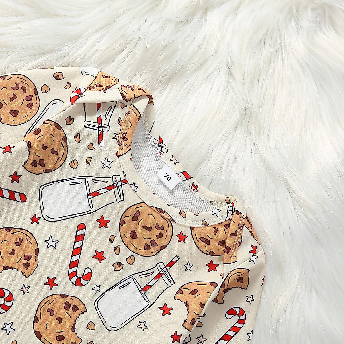 Infant Newborn Baby Girls Floral Sleep Gown Headband Sleepwear Romper Sleeping Bags Outfits (0-3 Months,Candy Cane&Cookie)