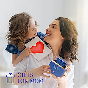 NEWNOVE Preserved Blue Real Rose with Butterfly Necklace, Gifts for Women, Wife, Mom and Girlfriend on Christmas, Anniversary Birthday Flower Gifts for Women