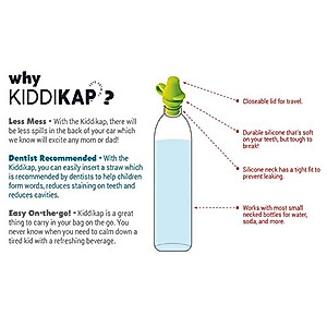 KiddiKap- No Spill Silicone Bottle Top Spout 3 Pack Bundle (Red, Blue, Green) BPA Free