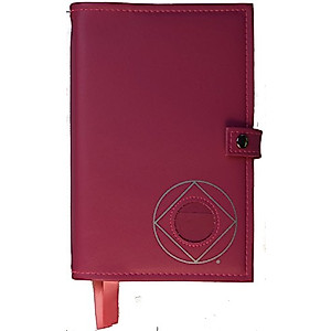Double Narcotics Anonymous NA Basic Text & It Works, How & Why Book Cover Medallion Holder Pink