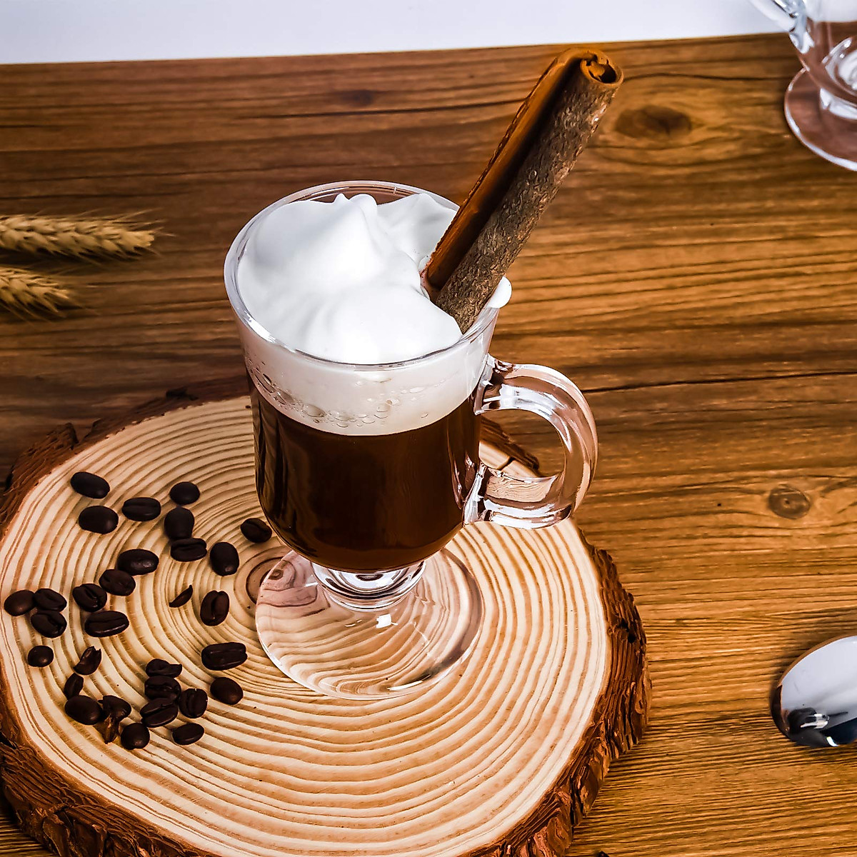 UMEIED 8oz Coffee Mugs, Glass Irish Coffee Cup, Set of 6