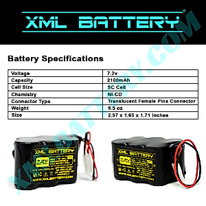 V1945 V1945Z XB1946 XB1946W XB1945W Stick Vacuum Cordless Sweeper 7.2v 2100mAh Ni-CD Battery