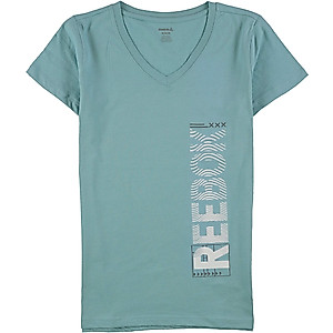 Reebok Womens Ondas Workout Graphic T-Shirt, Blue, Medium