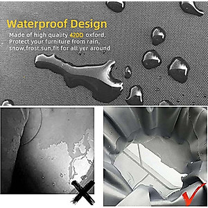 IAUZKO Patio Furniture Covers - 110x40x33in Waterproof Outdoor Sofa Cover - Heavy Duty Patio Bench Covers Rectangular Outdoor Furniture Set Cover, Tear/Water Resistant Patio Furniture Set Covers