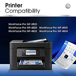 822XL Remanufactured Replacement for Epson 822 Black Ink Cartridges T822 T822XL for Workforce Pro WF-4820 WF-4830 WF-3820 WF-4833 WF-4834 Printer WF 3820 4820 4830 4833 4833(2 Pack)