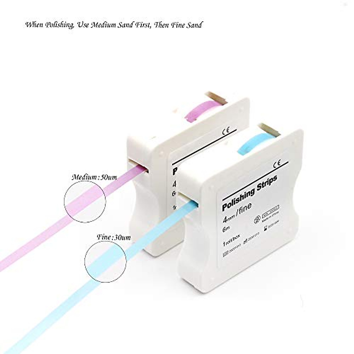 Dental Polishing Strip Floss Tape for Teeth Dental Finishing Whitening Strips Teeth Cleaning Tool Dental Filling Tape Tooth File Strip (Pink)