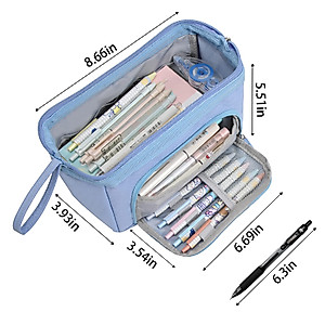 Unineovo Large Pencil Case Pouch for Girls, Cute Kids Pencil Box School Supplies, Big Capacity Zipper Pencil Pouches Bag Organizer, Back to School Gift for Student Teen Women College Office(Purple)