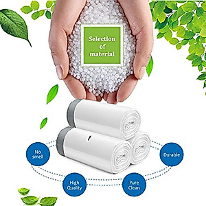 4 Gallon 120 Counts Strong Drawstring Trash Bags Garbage Bags by Teivio, Bathroom Trash Can Bin Liners, Small Plastic Bags for home office kitchen, White