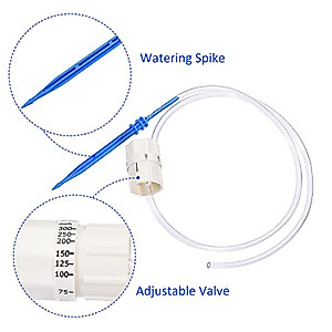 M METERXITY 2 Pack Plant Drip Bag - Plants Drip Irrigation, Automatic Watering Adjustable Valve, Apply to Outdoor/Garden (2L, Clear)