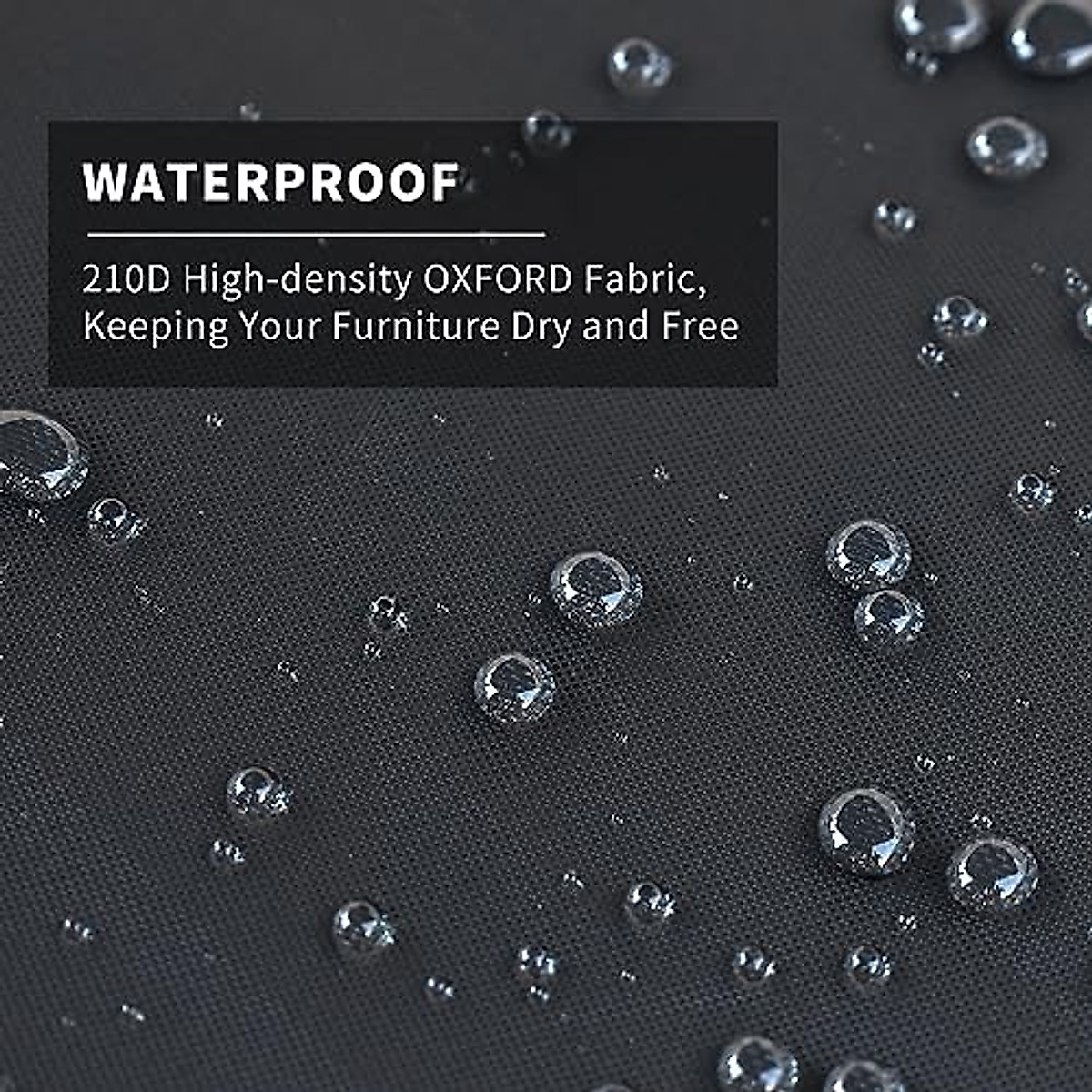 NICESOUL® Outdoor Sofa Set Cover Waterproof Furniture Set Covers PU Coating with Air Vents Adjustable Zippers Patio Conversation Cover Black