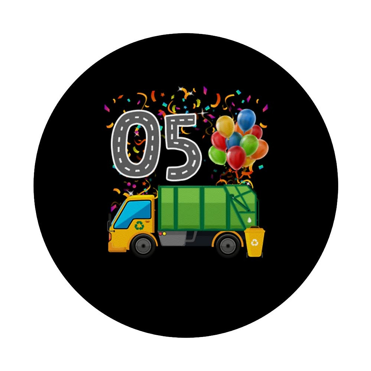 Happy O5 Waste Picker Dumpster Garbage Truck PopSockets Swappable PopGrip