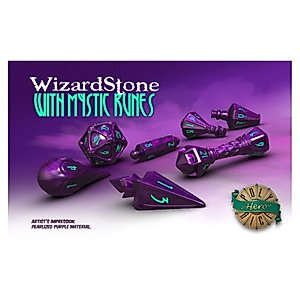 PolyHero Dice: Wizard 7 dice Set: Wizard Wizardstone/Mystic Runes