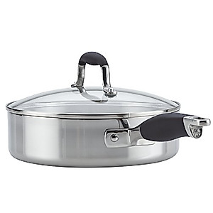 Anolon Advanced Triply Stainless Steel Cookware Pots and Pans Set, 10 Piece, Onyx