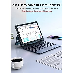 Dragon Touch Android 12 Tablets, 128GB ROM, 8GB RAM, Octa Core 2.0GHz, 10 inch IPS HD Display, 13MP Camera, 2.4Ghz & 5G WiFi, GPS - Compatible Docking Keyboard (Notepad 102 Newest)