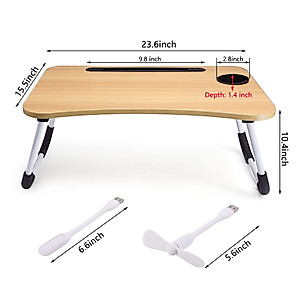 Slendor Laptop Desk Foldable Bed Table Folding Breakfast Tray Portable Lap Standing Desk Notebook Stand Reading Holder for Bed/Couch/Sofa/Floor