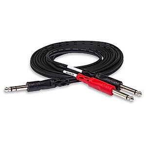 Hosa STP-203 1/4" TRS to Dual 1/4" TS Insert Cable, 3 Meters