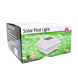 8 Pack White Outdoor Garden 5 x 5 Solar 12 SMD LED Post Deck Cap Square Fence Light Landscape Lamp Lawn PVC Vinyl