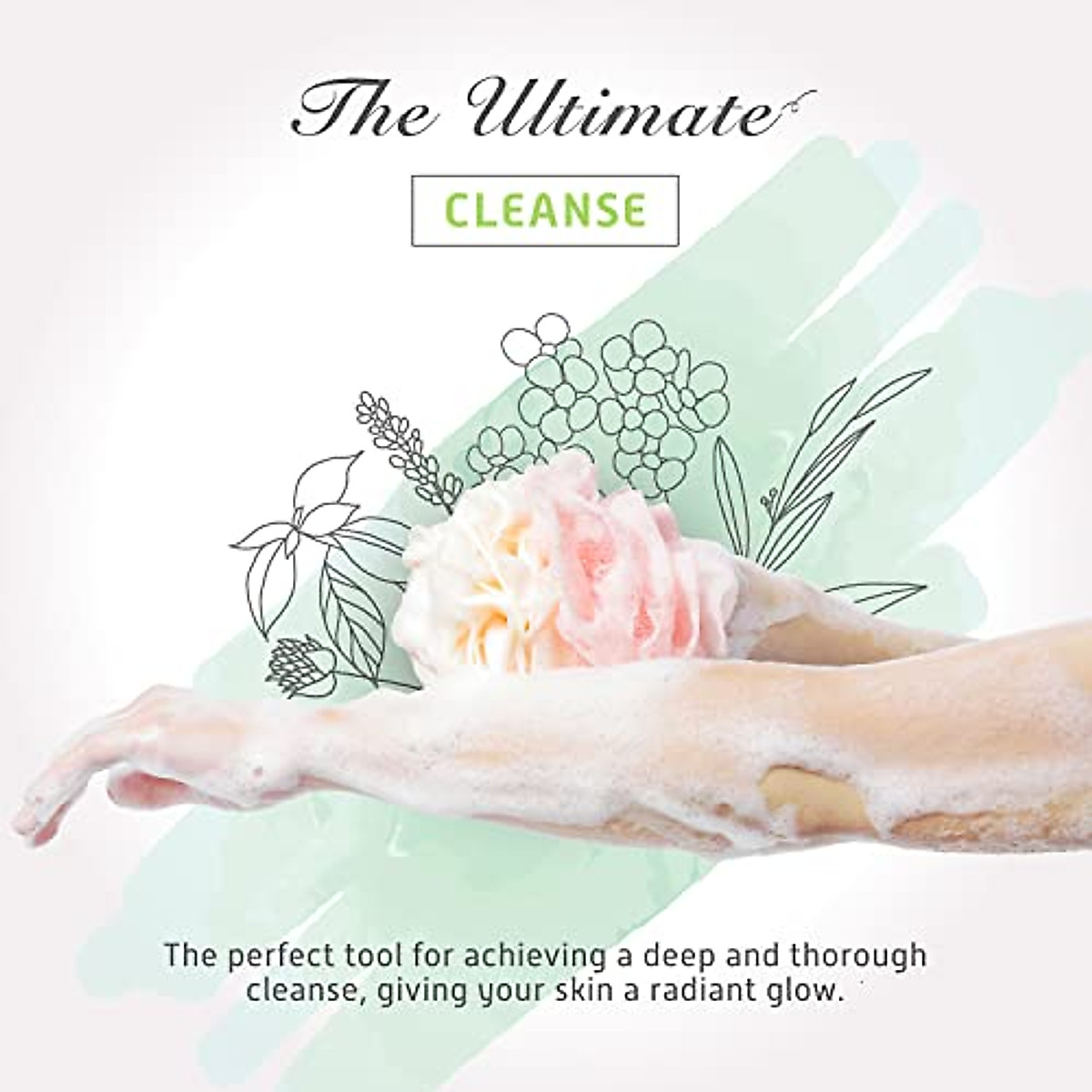 Spongentle Dual Texture Deep Cleansing Loofah Sponge for Radiant Skin, Pack of 4, Bath and Shower, Exfoliating Body Scrubber, Beautiful Colors for Women and Men