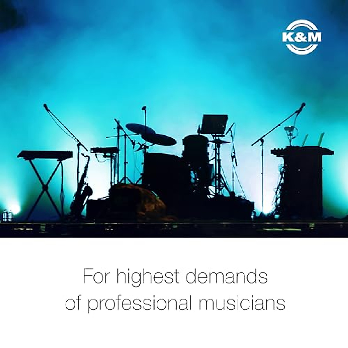 K&M König & Meyer 15590-000-55 Ukulele/Mandolin Holder For Mic Stands | Flexible U Mount Hanger | Rubber Covered Support Arms | Music Stand Tube Clamp | Sturdy Secure | Portable | German Made Black