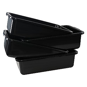DynkoNA 34 Liter Large Commercia Bus Tubs, Plastic Bus Tray Boxes Set of 4