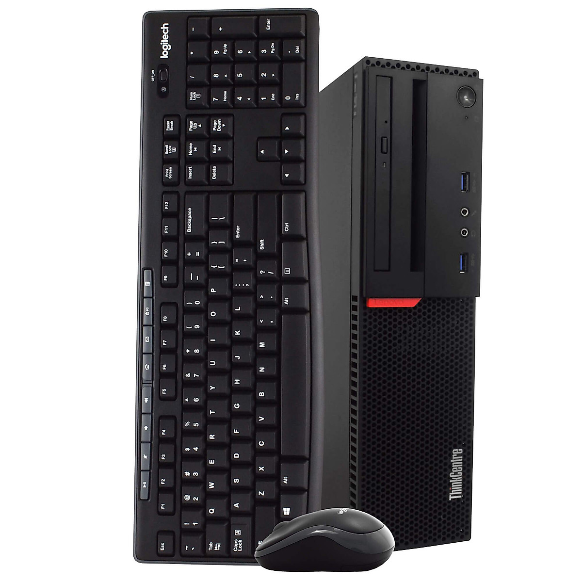 Lenovo M900 Small Form PC Desktop Computer - Intel i5-6500 3.20GHz, 16GB RAM, 2TB HDD, Windows 10 Pro, New 23.6 FHD Monitor, Wireless Keyboard & Mouse, New 16GB Flash Drive, Wi-Fi (Renewed)