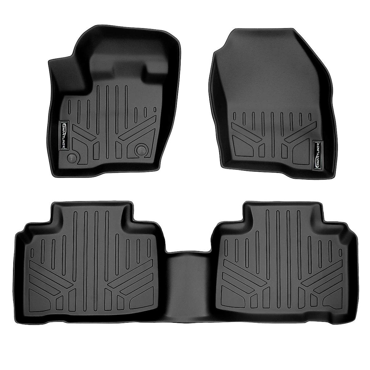 SMARTLINER All Weather Custom Fit Floor Mats 2 Row Liner Set Black Compatible with 2015-2022 Ford Edge