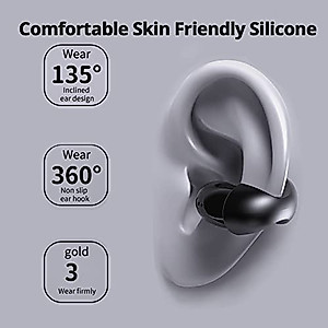 Loluka Wireless Ear Clip Earbuds with Ear Hook Earphone True Wireless Stereo HiFi Music Waterproof Over Ear Fast Charging,5.2 True Wireless Earbuds Bluetooth Earphones White
