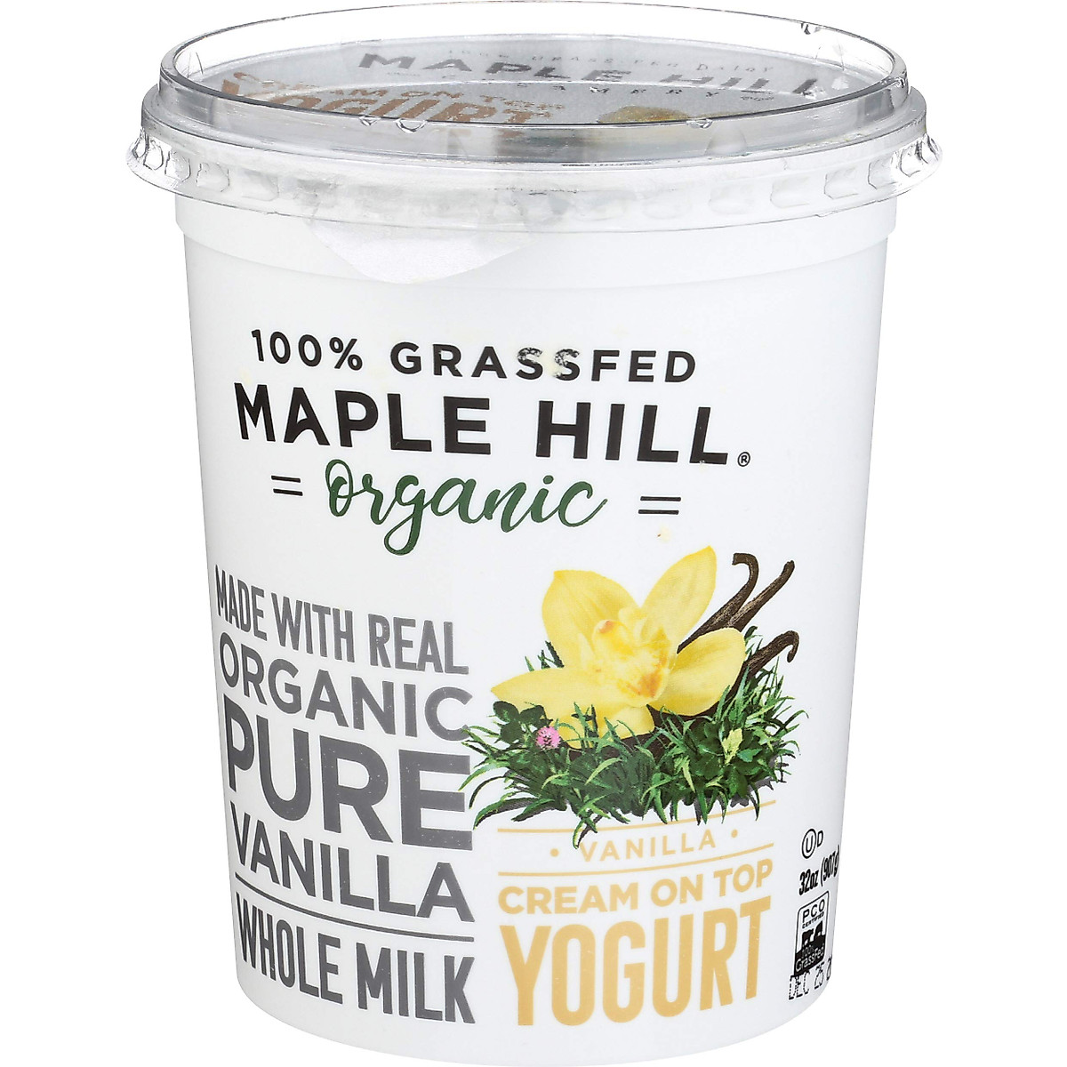 Maple Hill Creamery Yogurt Vanilla 100%Gr sugar freed, 32 oz