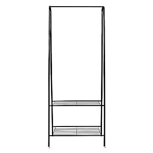 Volowoo 2-Tier Clothing Garment Rack, Freestanding Closet Hanging Clothes Rack,Portable Clothes Organizer for Bedroom,Living Room,Clothing Store (Black)