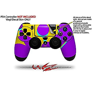 WraptorSkinz Vinyl Decal Skin Compatible with Sony PS4 Controller PlayStation 4 Original Slim and Pro Drip Purple Yellow Teal (Controller NOT Included)