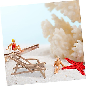 CIYODO ，， ， Chairs Decor Chaise Lounge Reclining Chair Beach Chair Doll Chair Mini Deck Chair Model Miniature Chair Miniature Deck Chair Mini House Chair Model Wood