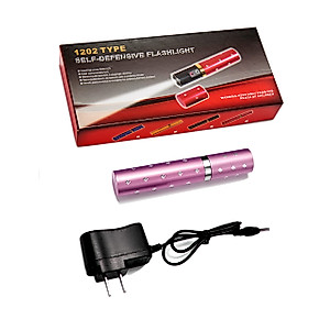 Lipstick Stun Gun for Women, self defense flashlight Stun guns with Safety Disable Pin.Wall Charger Included (Pink)