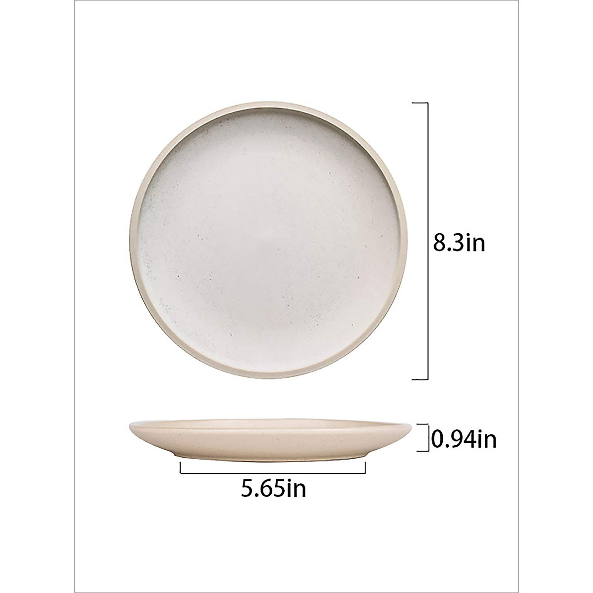 MDZF SWEET HOME 8.3-Inch Porcelain Dinner Plates Set, Pasta Serving Plates Matte Glaze Dessert Dishes - Set of 4
