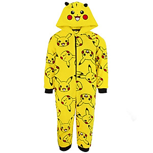 Pokemon Onesie Boys Pikachu Yellow 3D Ears Kids All In One 7-8 Years