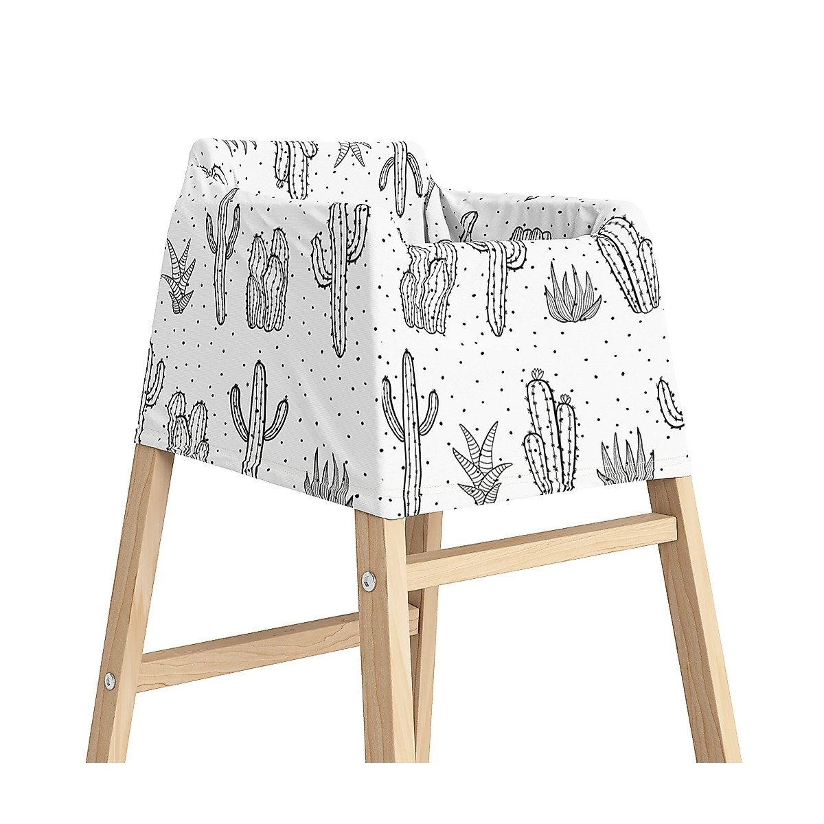 YayaTete Stretchy Multi Use Cover Cactus Car Seat Canopy Nursing Breastfeeding Cover Shopping Grocery Cart High Chair Cover Cacti Nursery Decor Baby Infant Boy,Black,White,Small