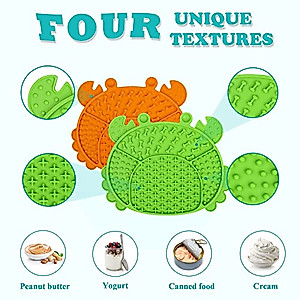 UPSKY Lick Mat for Dog Cat 2PCS Pet Licking Mat, Pet Calming Dog Treat Pads, Boredom & Anxiety Reducer Lick Mats, Slow Feeder Lick Mat, Dog Cat Training Perfect for Peanut Butter