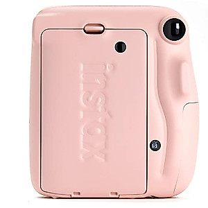 Fujifilm Instax Mini 11 Instant Camera - Blush Pink (16654774) + Fujifilm Instax Mini Twin Pack Instant Film (16437396) + Single Pack Rainbow Film + Case + Travel Stickers