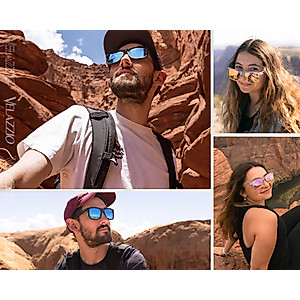 VELAZZIO Polarized Sunglasses for Men Women UV400 Protection Unisex sunglasses Ultralight Frame for Driving Cycling Golf Fishing Sailing, Black Frame Grey Lens