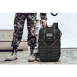 MOSISO 50L Tactical Backpack, Large Men 3 Day Assault Rucksack Military Daypack,Black