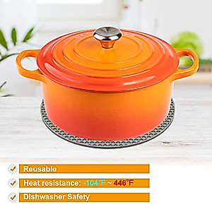 Y6S 4Pcs Silicone Trivet Mats Anti-Slip Square Round Hot Pads Heat-Resistant Hot Holders Spoon Dishes Rest Pad Easy to Wash and Dry BPA Free Dishwasher Safe for Kitchen Counter Y6S(Black and Gray)