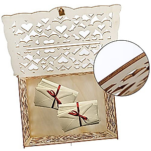 YOUEON Wood Wedding Card Box with Lock and Cards Sign, Card Box for Wedding, Rustic Wedding Box for Cards and Money, Wedding Gift Box for Reception, Anniversary, Bridal Shower, Party (Mr & Mrs, Brown)