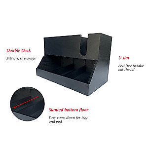 Sundia Coffee Bar Station Organizer Tea Bag Storage Cup Lid Pod Holder Double Tier for Office Kitchen Counter Decor Outdoor Party