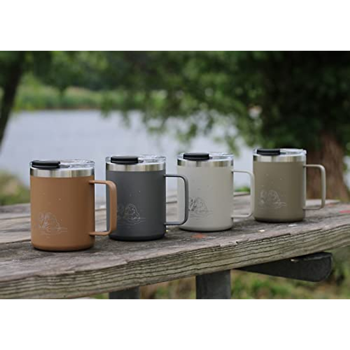 Coreflex 12 oz Insulated Coffee Mug with Handle & Lid, Stainless Steel Double Walled Vacuum Insulated Tumbler Cup, Travel Coffee Cup Thermal Cup - Home, Office, Travel, Outdoor, Camping