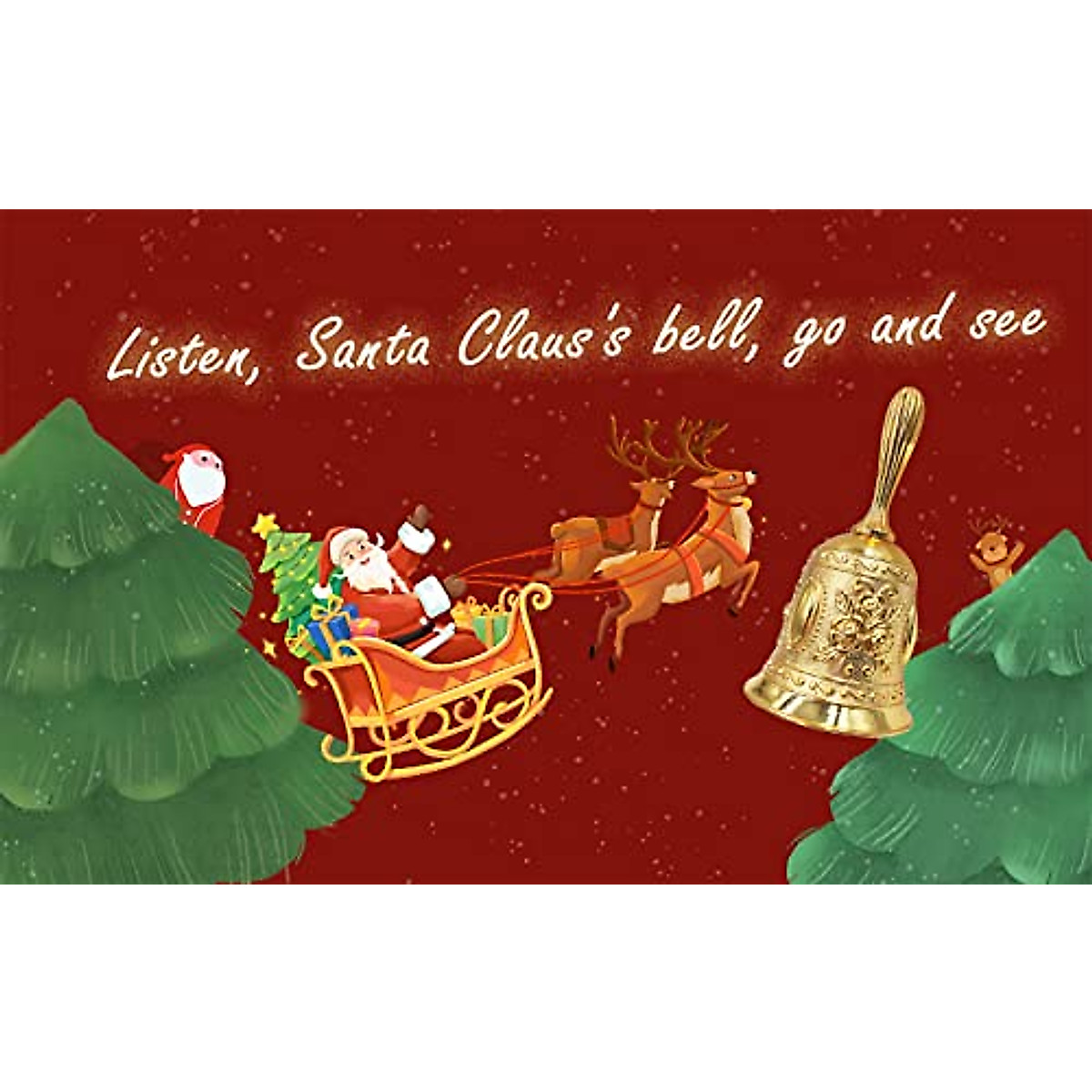 Hourwof Hand Bell,Metal Dinner Bell Decorative Wedding Bells Service Bell Call Bell Christmas Bell,Gold