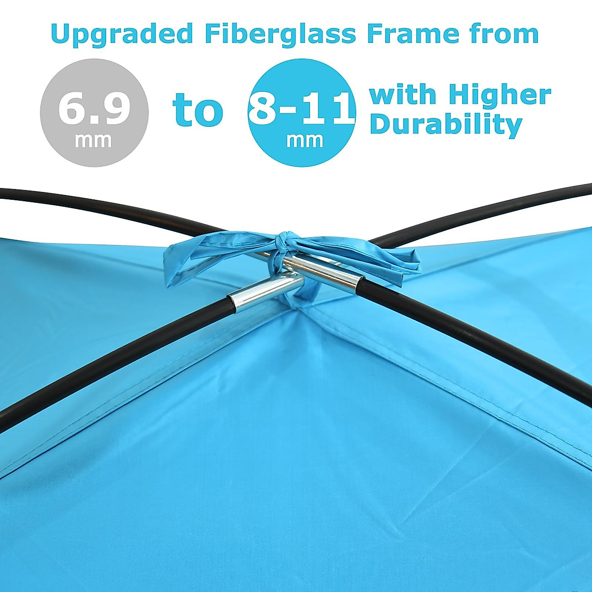 COMMOUDS Beach Tent Sun Shade for 3/4-5/6-7/8-10 Person, UPF 50+ Beach Sun Shelter Canopy Tent, Lightweight, Easy Set Up and Carry