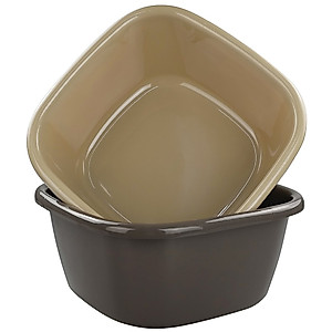 Kekow 16 Quart Plastic Wash Basin/Dish Pan, Pack of 4, Black