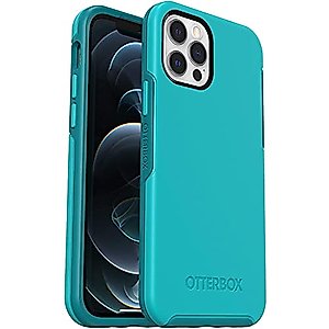 OtterBox iPhone 12 & iPhone 12 Pro Symmetry Series Case - ROCK CANDY (SCUBA BLUE/LAKE BLUE), ultra-sleek, wireless charging compatible, raised edges protect camera & screen